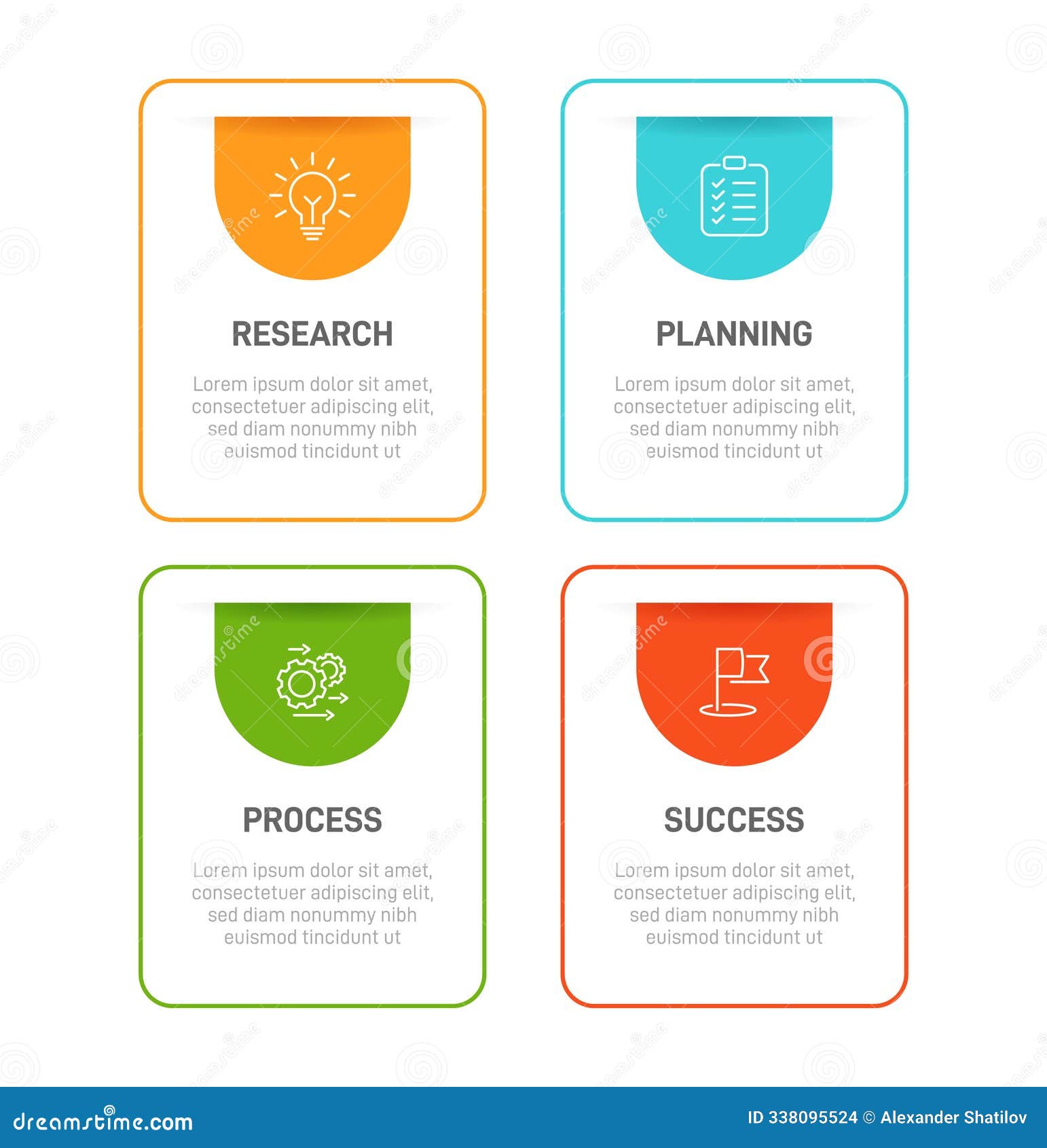 4 Clean Infographic Design Shaped Elements Template, Symbolizing the ...