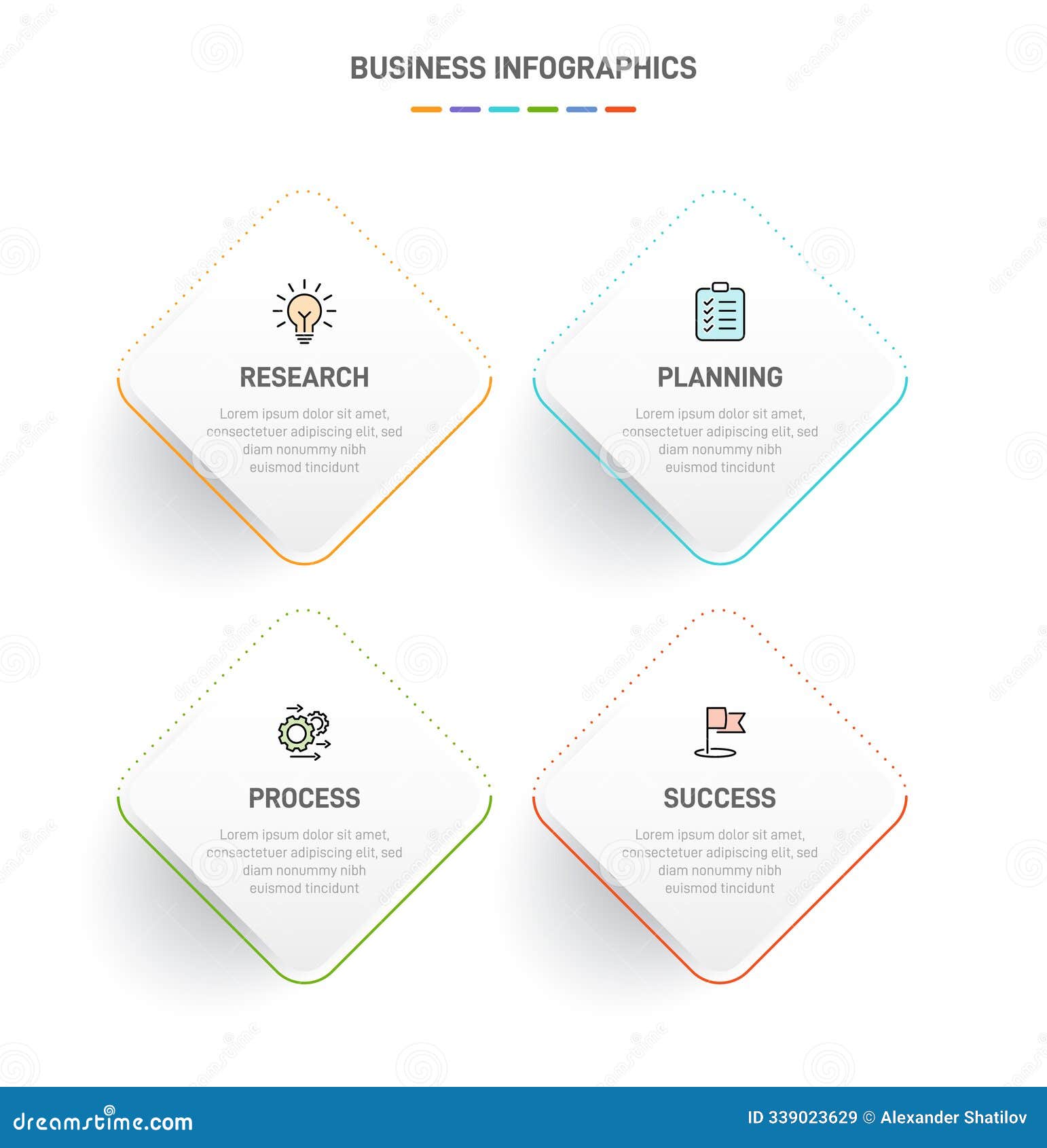 4 Clean Infographic Design Shaped Elements Template, Symbolizing the ...