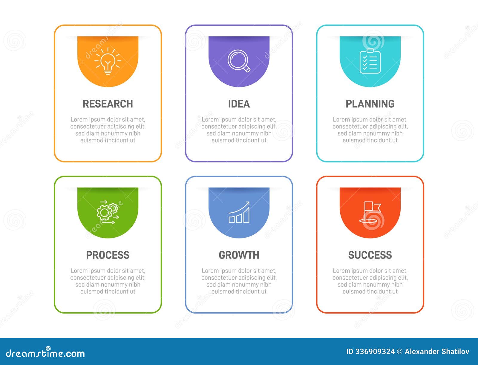 6 Clean Infographic Design Shaped Elements Template, Symbolizing the ...