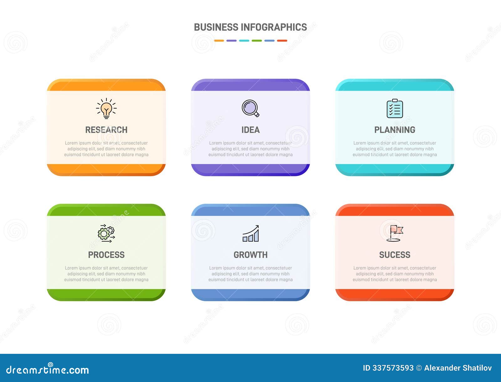 6 Clean Infographic Design Shaped Elements Template, Symbolizing the ...