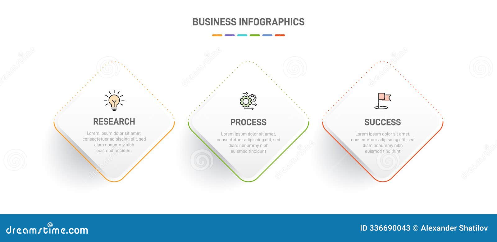 3 Clean Infographic Design Shaped Elements Template, Symbolizing the ...
