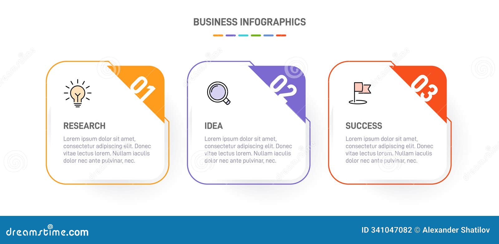 3 Clean Infographic Design Shaped Elements Template, Symbolizing the ...