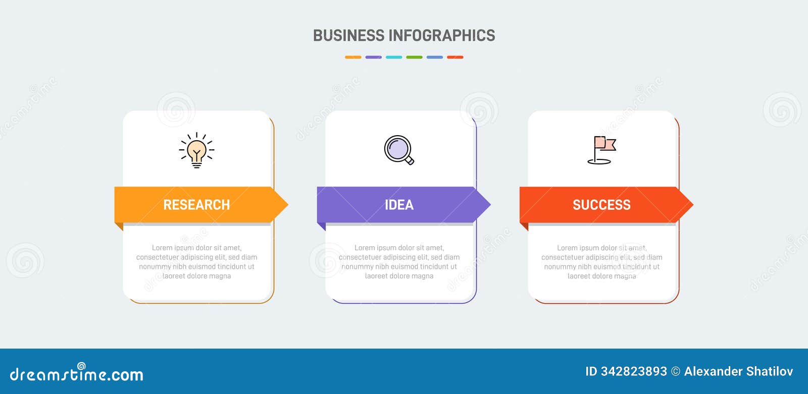 3 Clean Infographic Design Shaped Elements Template, Symbolizing the ...