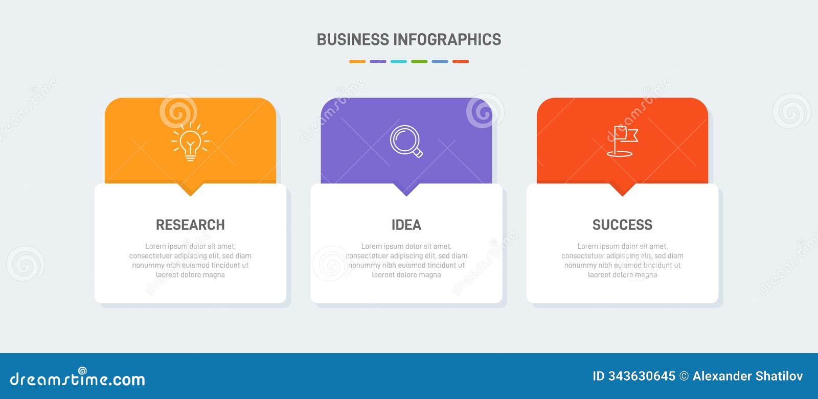 3 Clean Infographic Design Shaped Elements Template, Symbolizing the ...