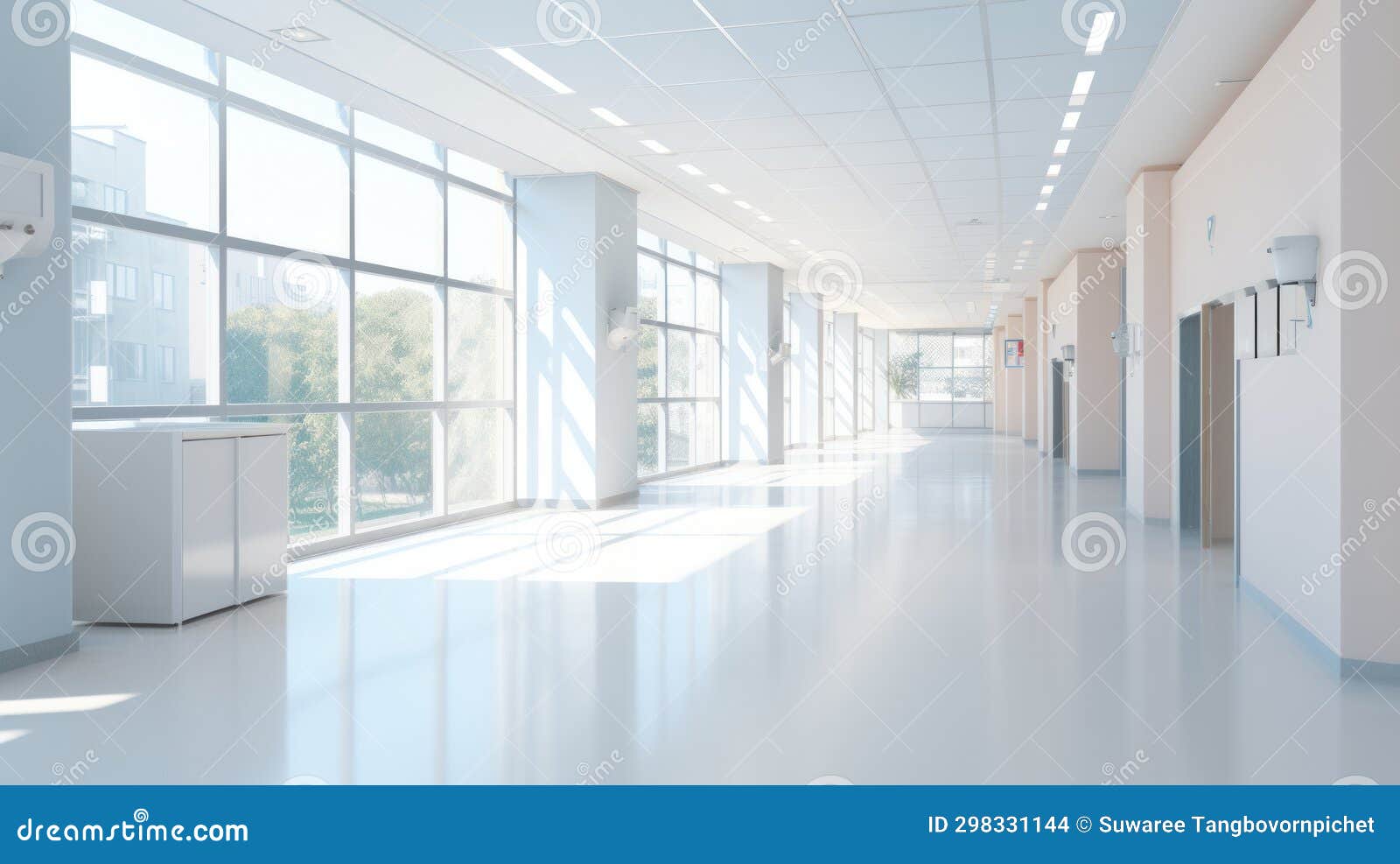 Clean Interior of Hospital White Tone Background Stock Illustration ...
