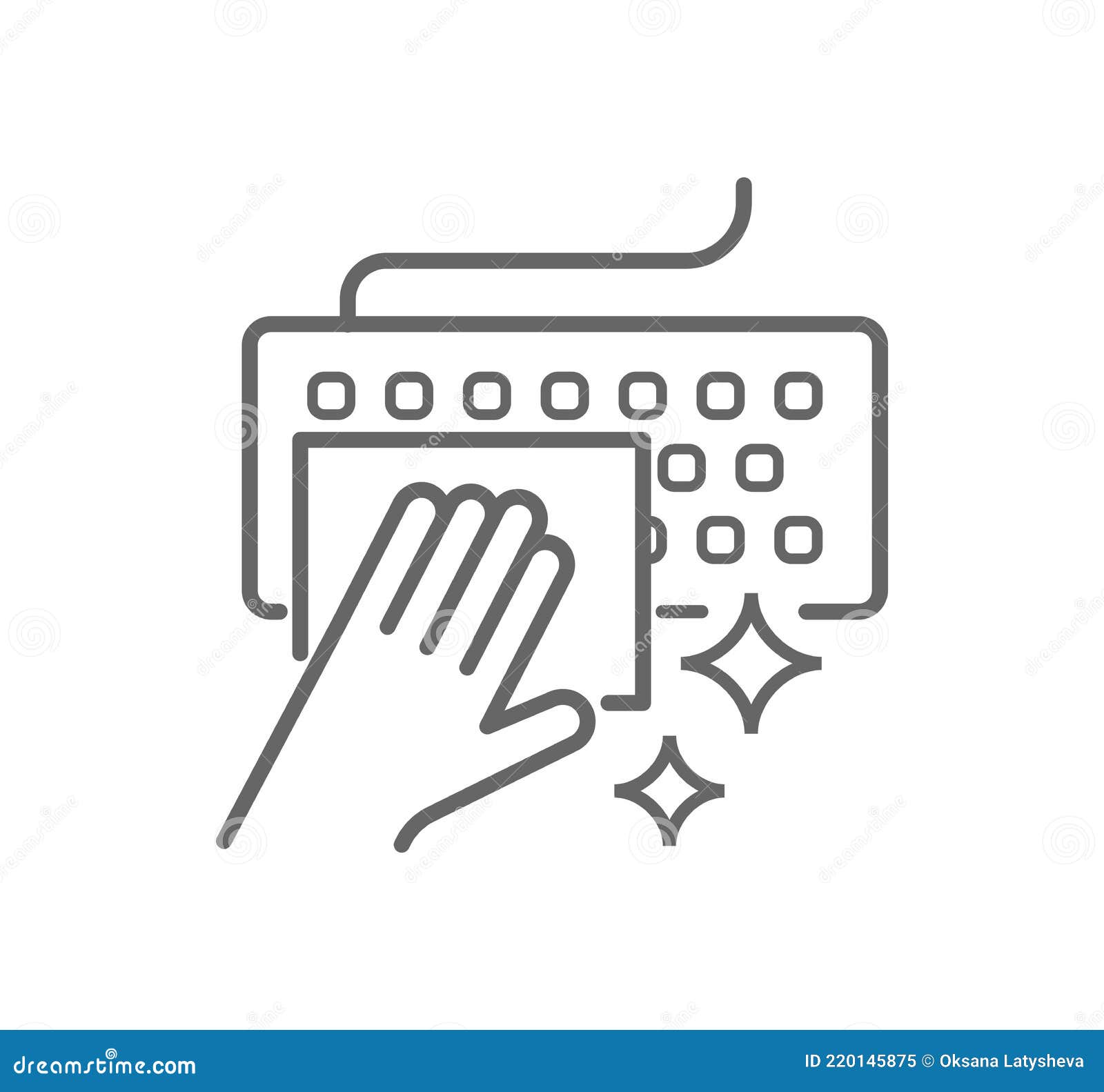 Clean Keyboard and Laptop Line Vector Icon Stock Vector - Illustration ...
