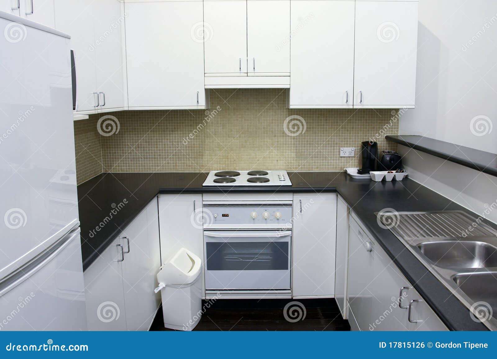 Clean Kitchen Area in Hotel Room Stock Photo - Image of apartment, area ...