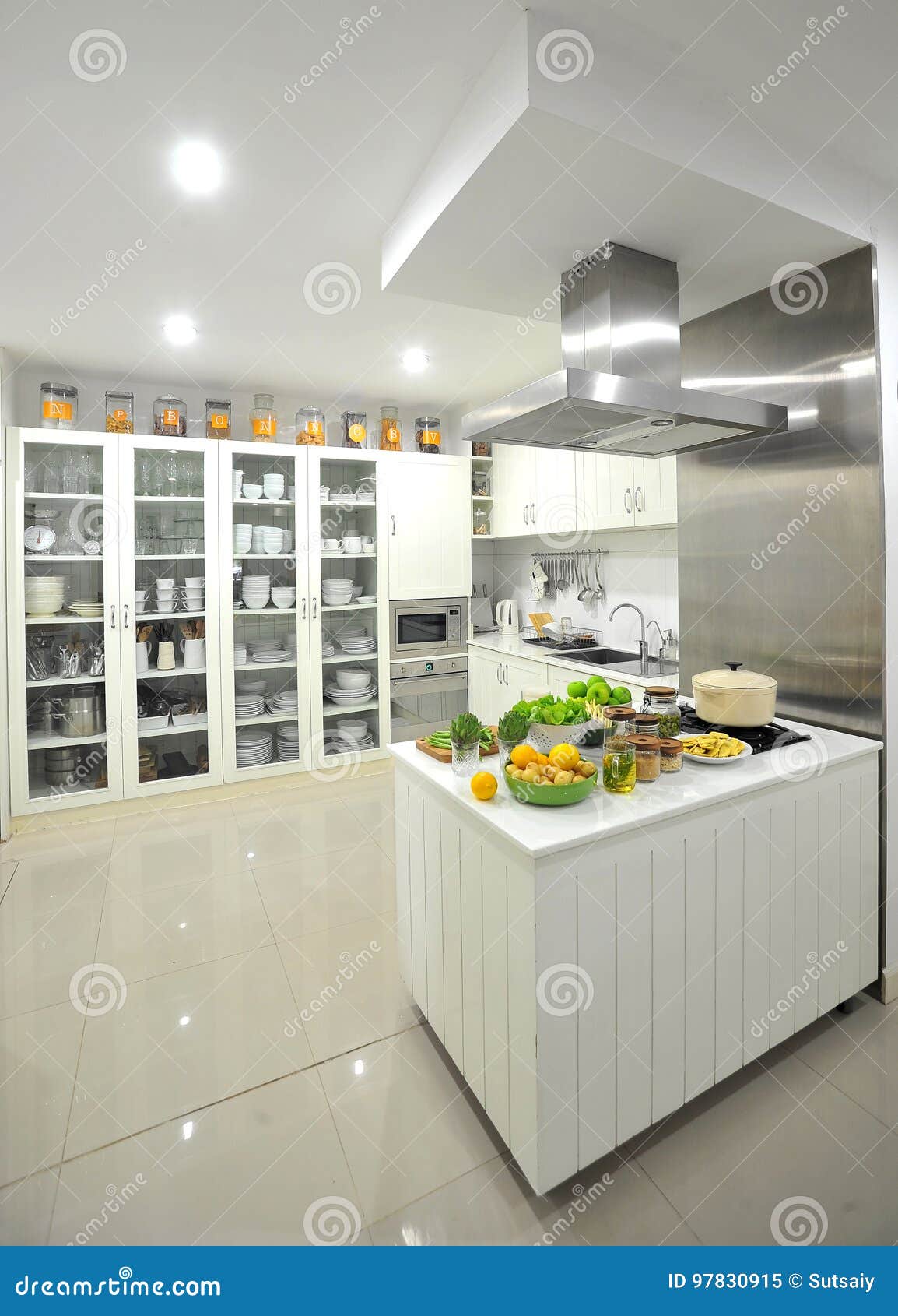 Kitchen island stock image. Image of decoration, clean - 97830915