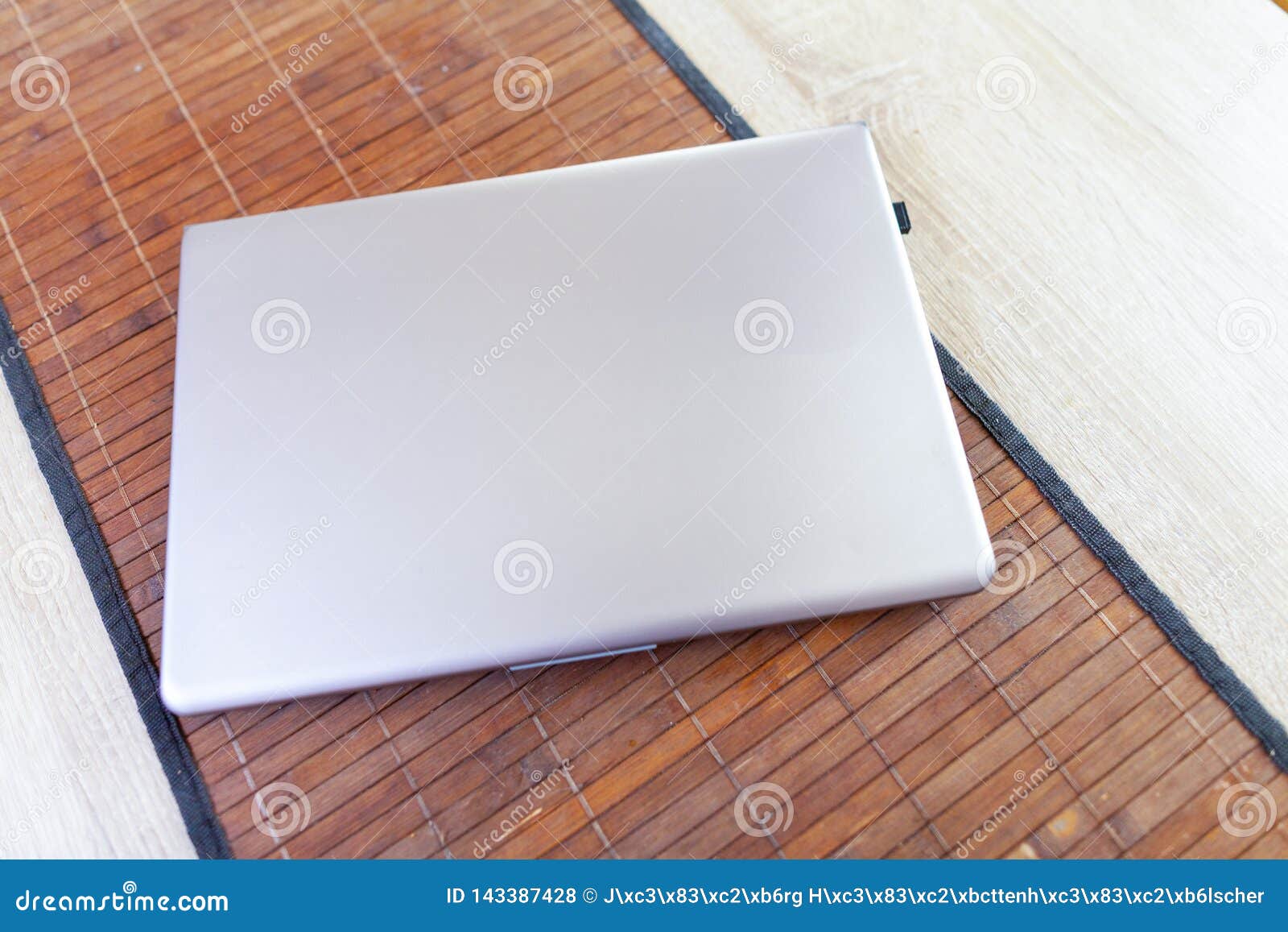 Clean Laptop Stands on a Table Stock Photo - Image of online, indoors ...