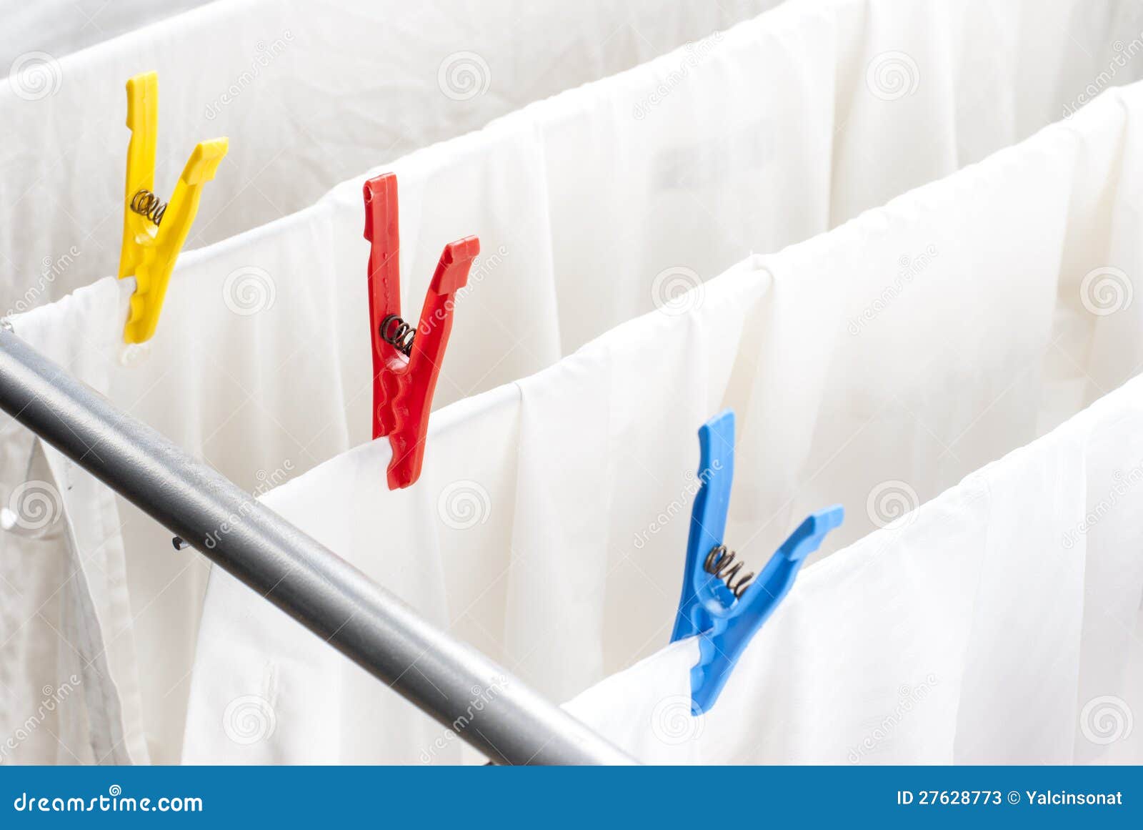 Clean Laundry and Clothespins Stock Image - Image of laundry, washing ...