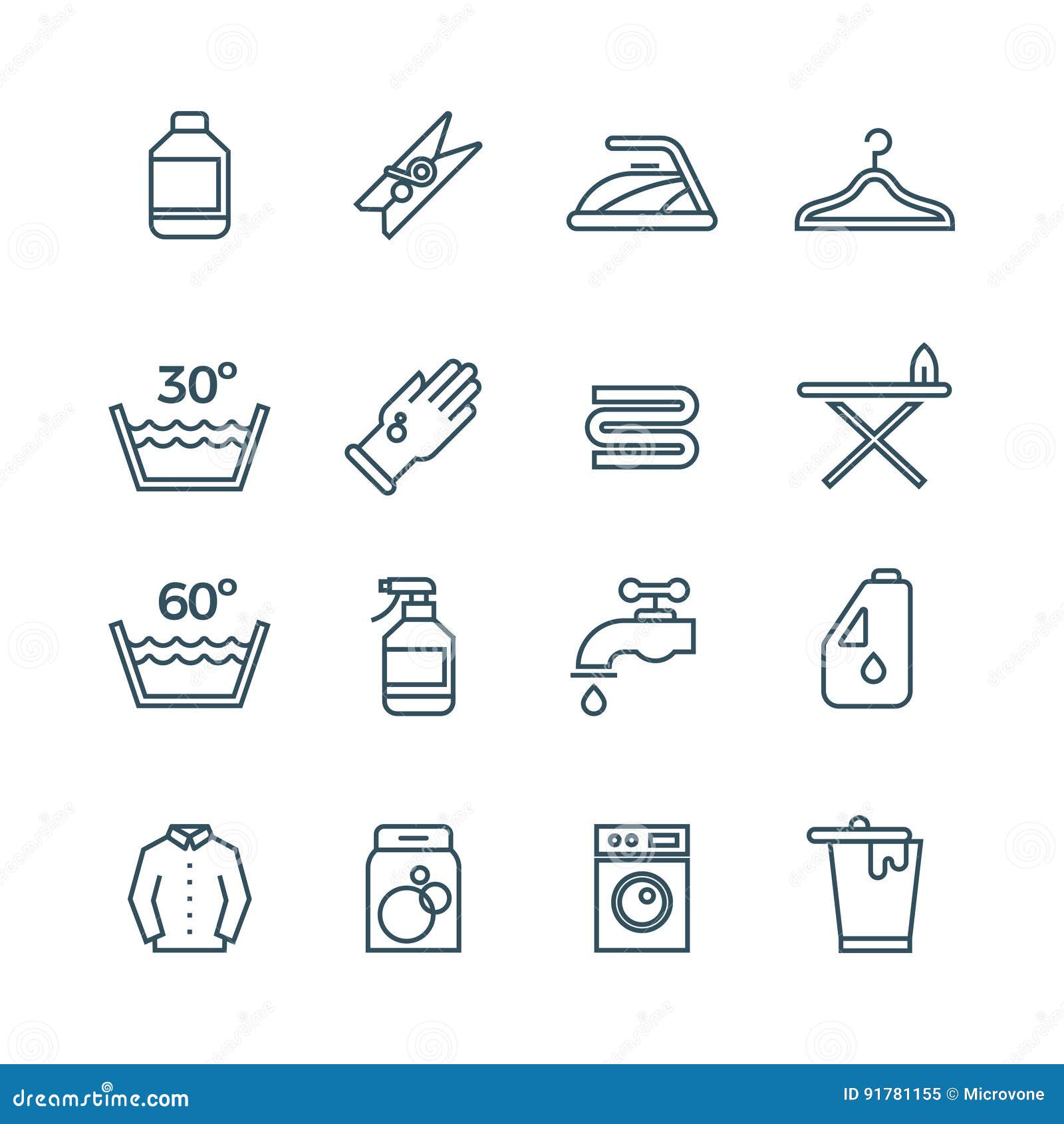 Clean Laundry Washing Vintage Vector Labels, Emblems, Logos, Badges Set ...