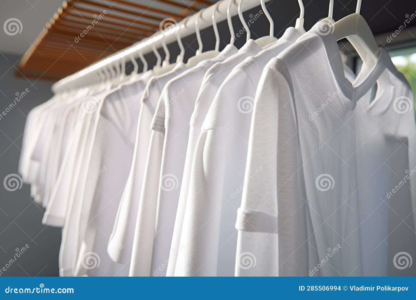 Clean Laundry Hanging on Drying Rack Indoors Close Stock Illustration ...