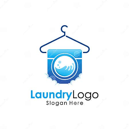 Clean Laundry Logo Design Concept Stock Illustration - Illustration of ...