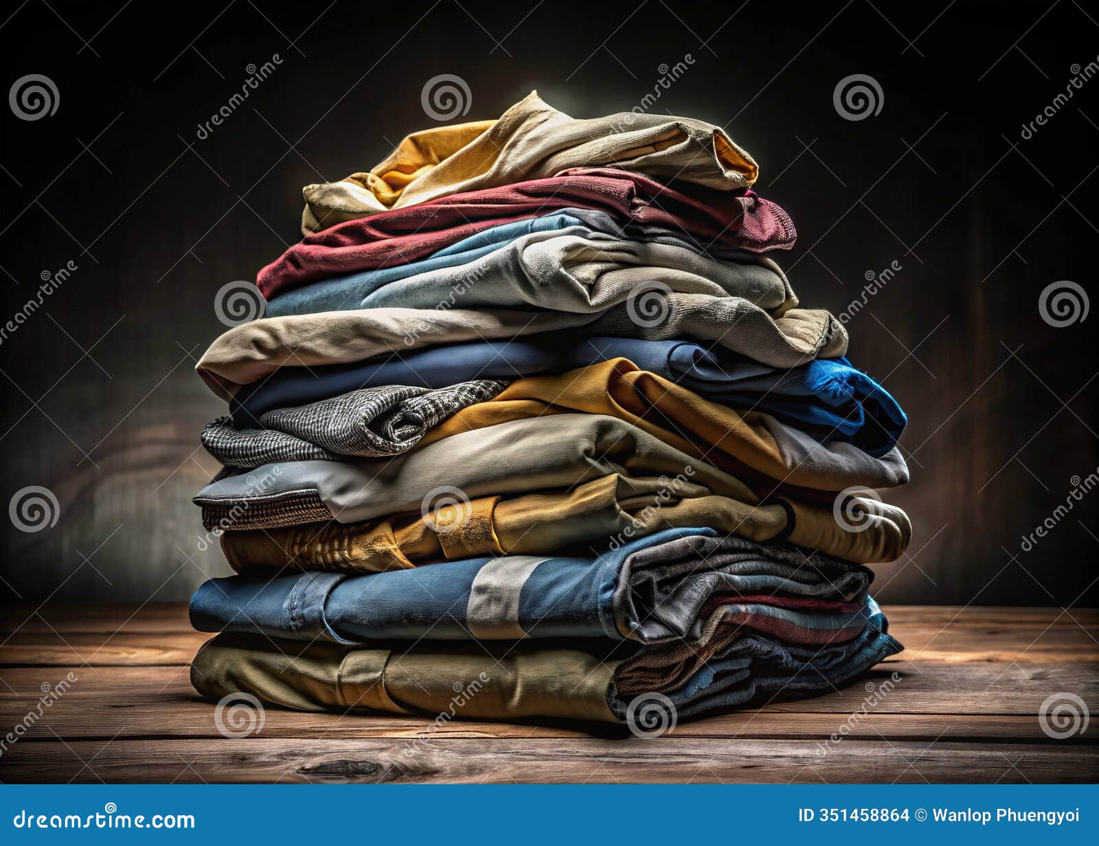 Clean Laundry Stack in Low Light Isolated PNG Images for Design ...