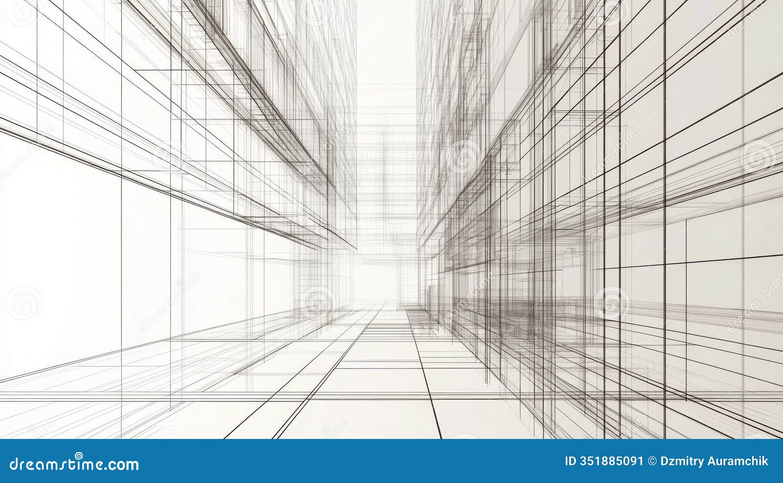 Clean Line Drawing Of A Chic Modern Skyscraper With Refined Geometric ...