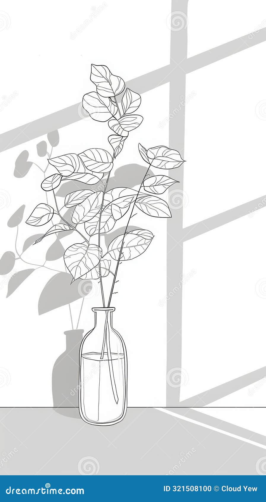 Clean Line Drawings on a Minimalist Modern Background. Stock ...