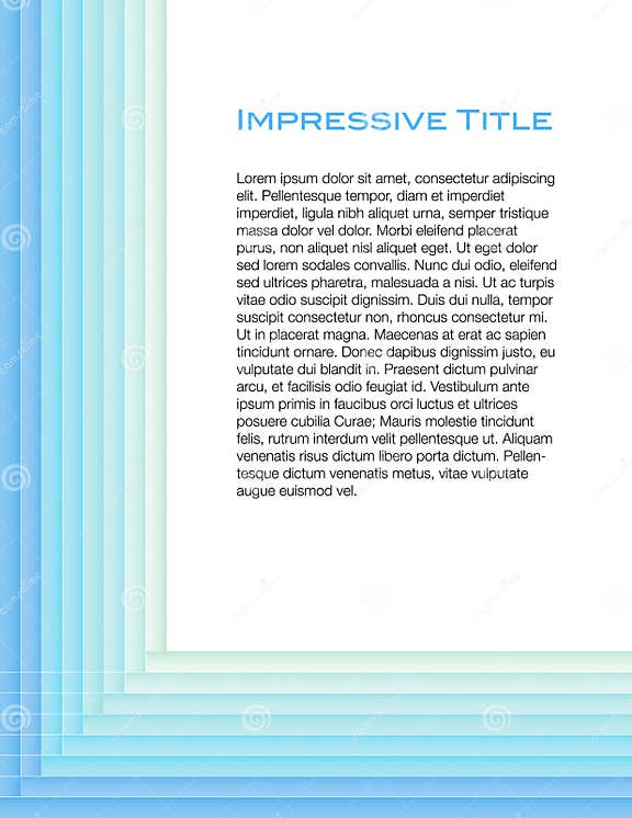 Clean Lines Blue Page Layout Stock Illustration - Illustration of color ...