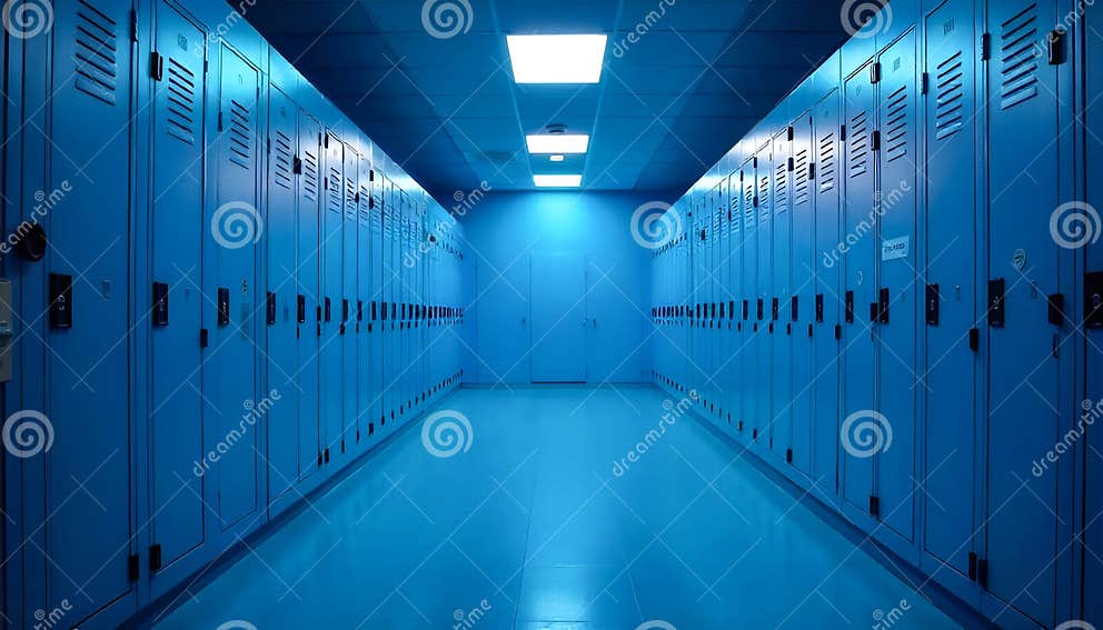 A Clean Locker Room with Open and Closed Lockers. Generated Using AI ...