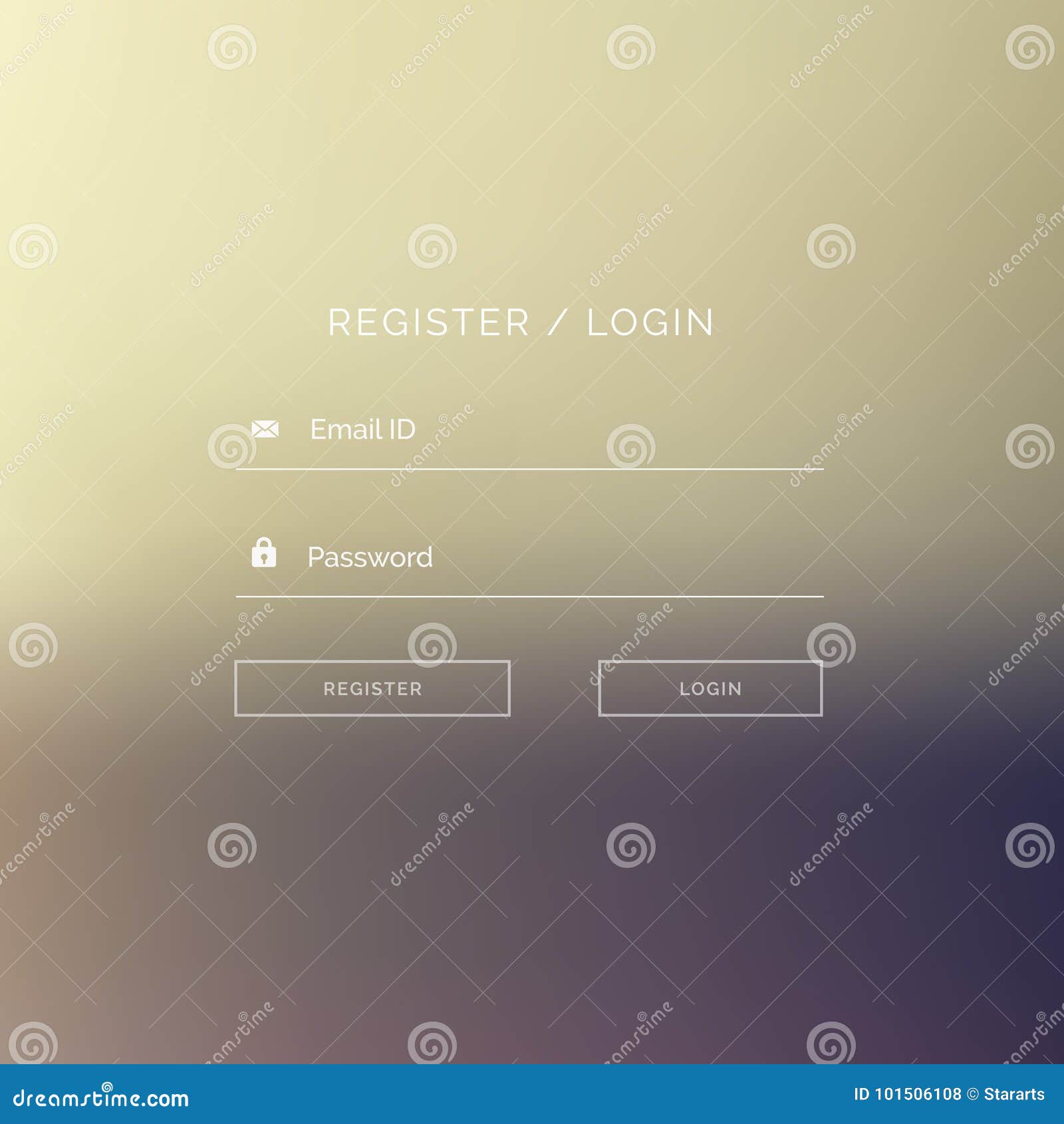 Clean Login Form Template Design On Blurred Background Vector ...