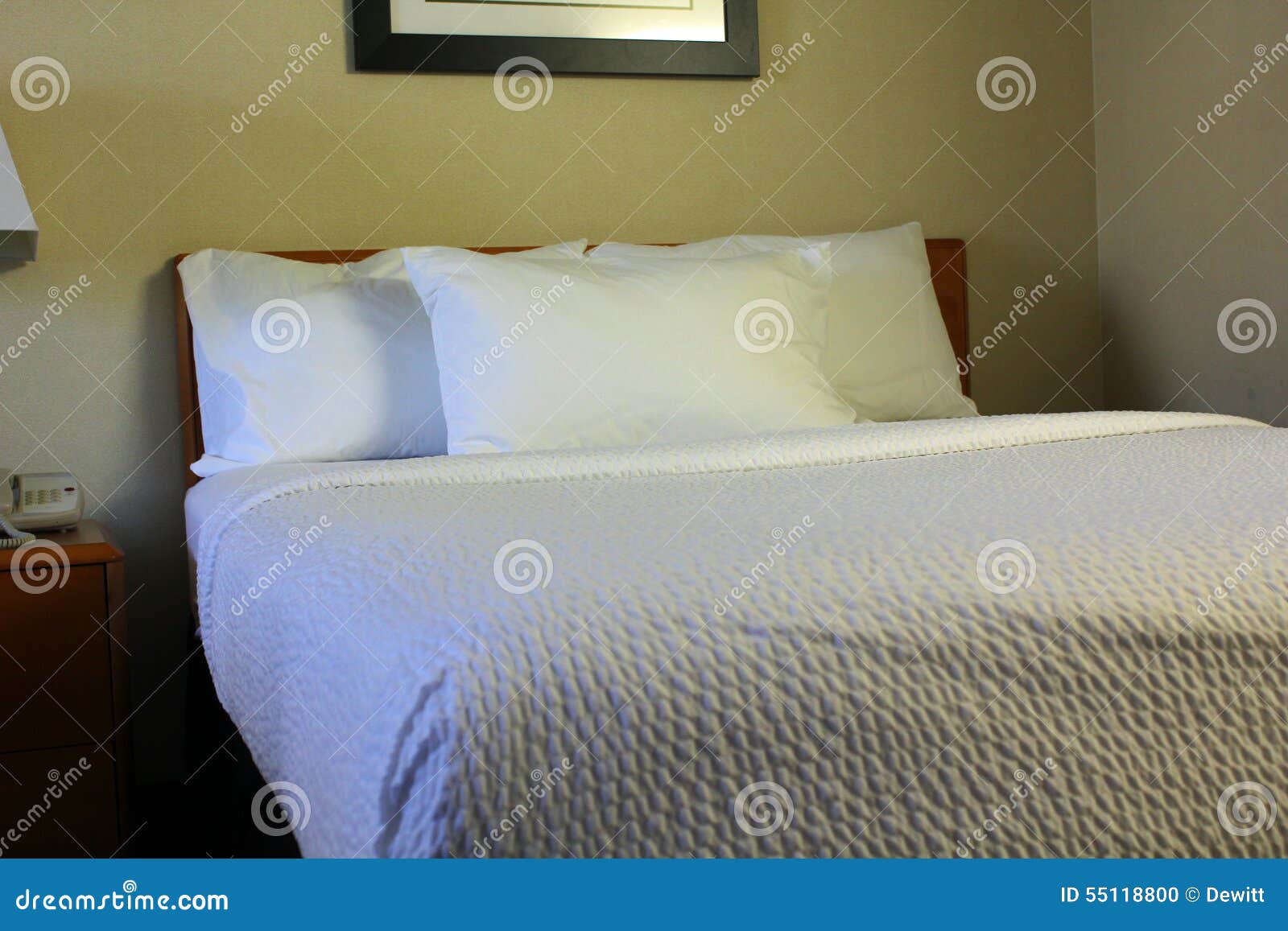 Clean made bed stock photo. Image of clean, comfortable - 55118800