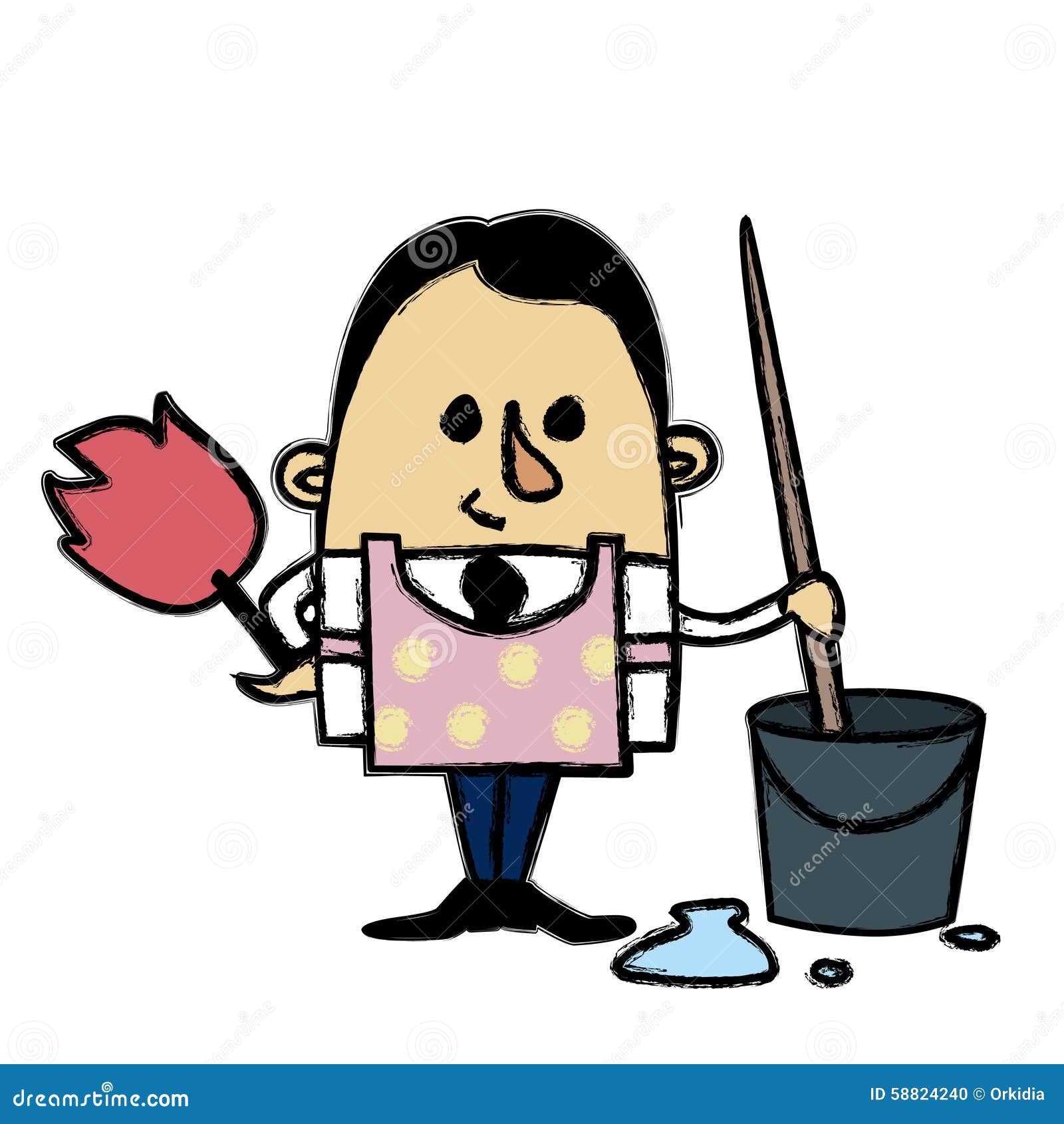 Clean man stock vector. Illustration of mascot, freak - 58824240