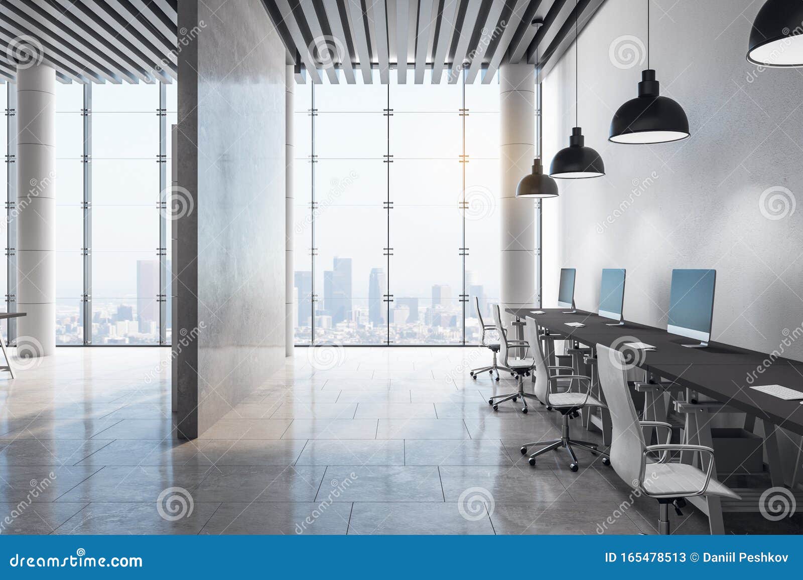 Clean meeting room stock illustration. Illustration of real - 165478513
