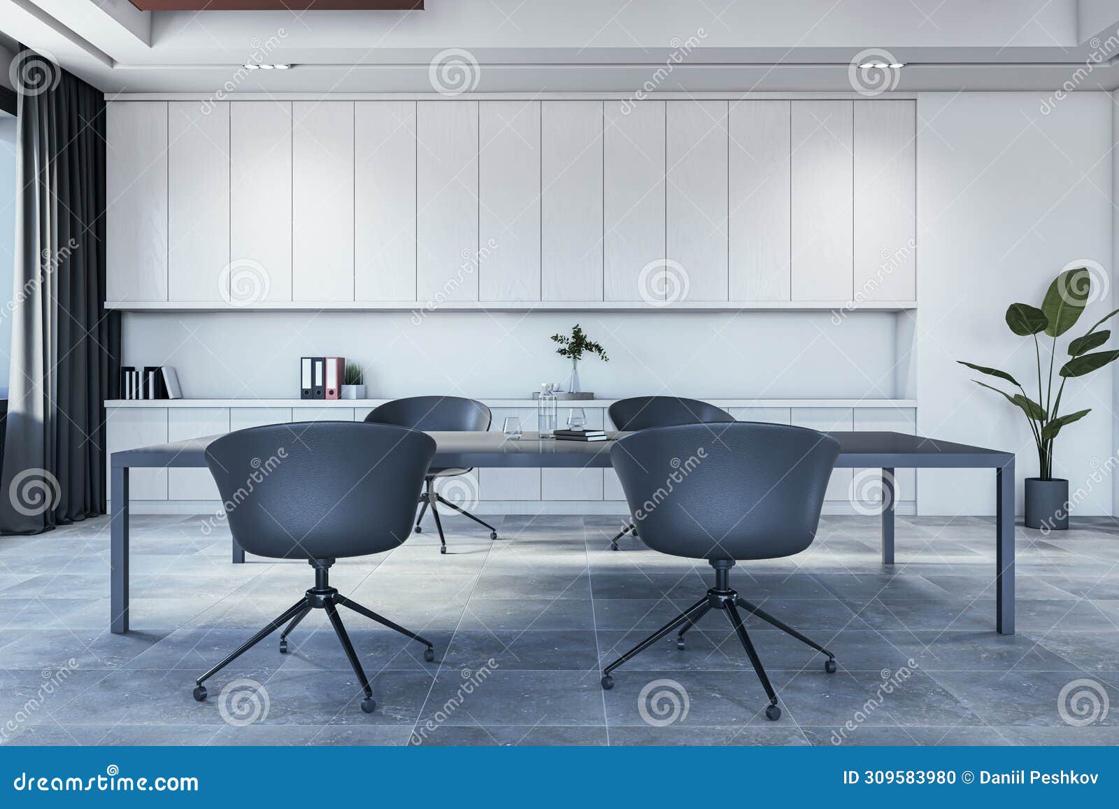 Clean Meeting Room Interior with Various Objects and Furniture. Stock ...