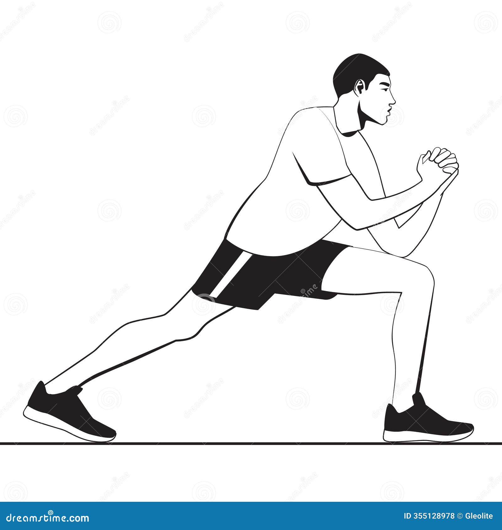 A Clean and Minimal Black and White Vector Illustration of a Man ...