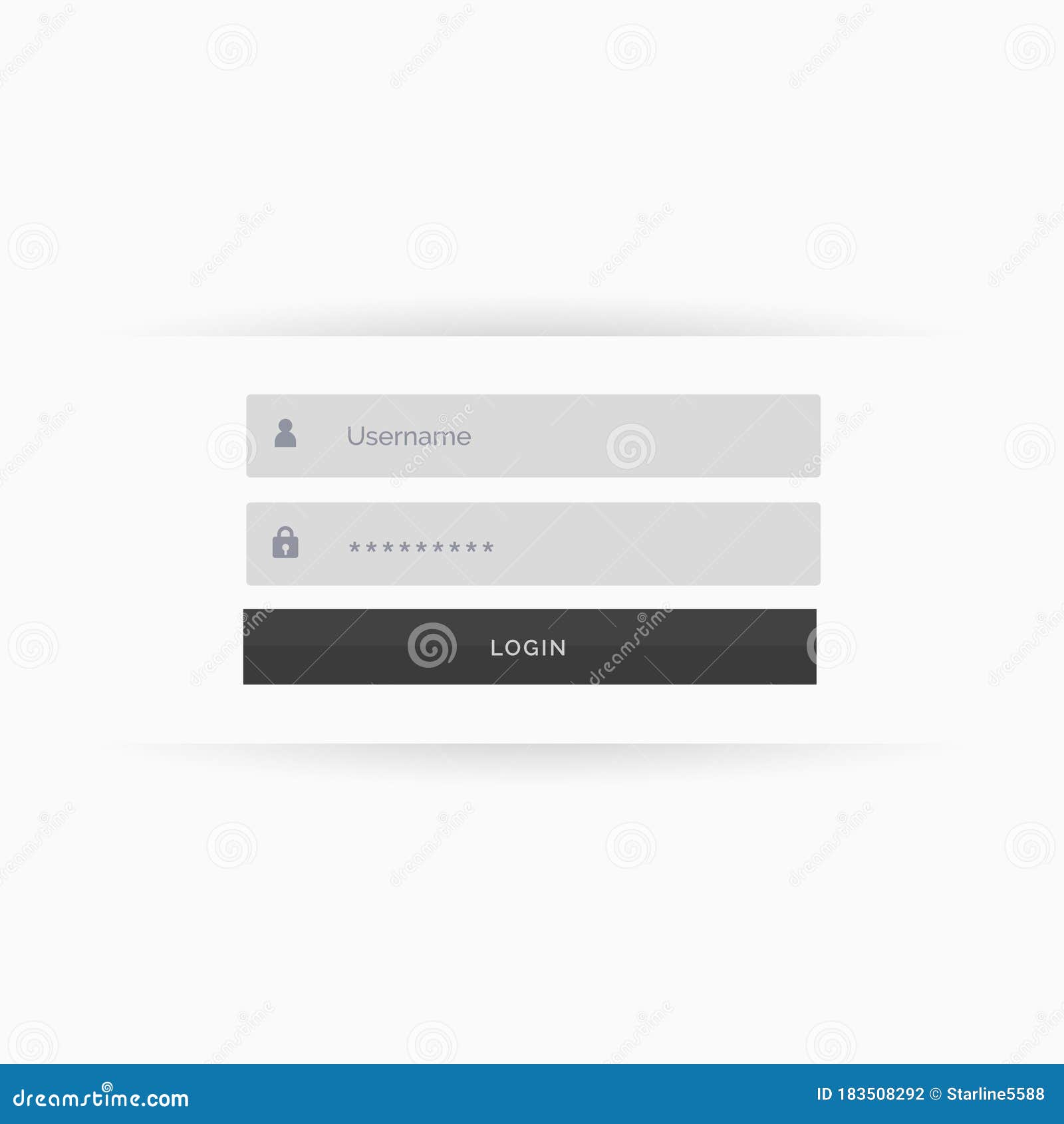 Clean Minimal Login Form Template User Interface Design Stock Vector ...