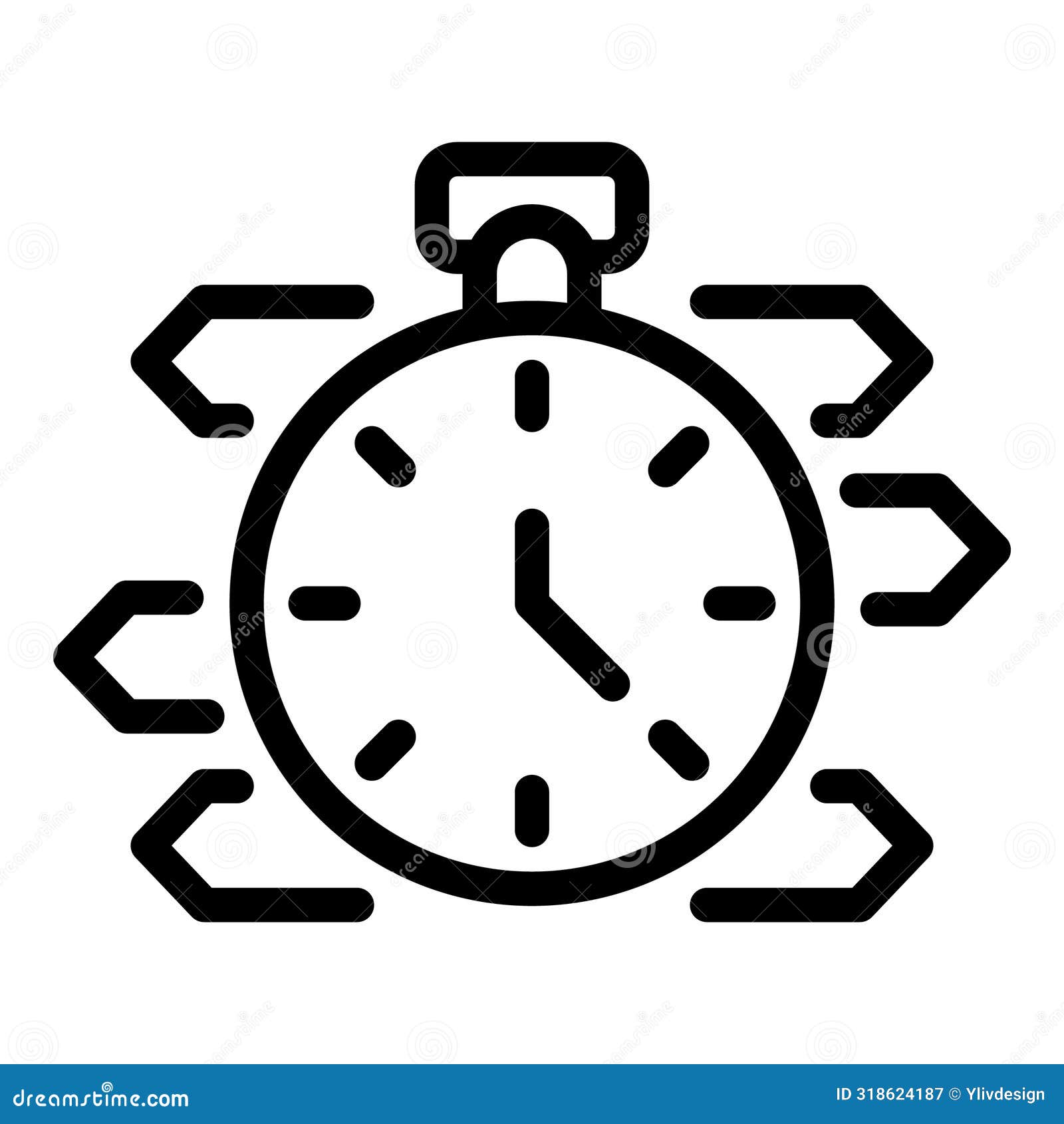 Clean, Minimalist Black and White Stopwatch Icon, Ideal for Web and App ...