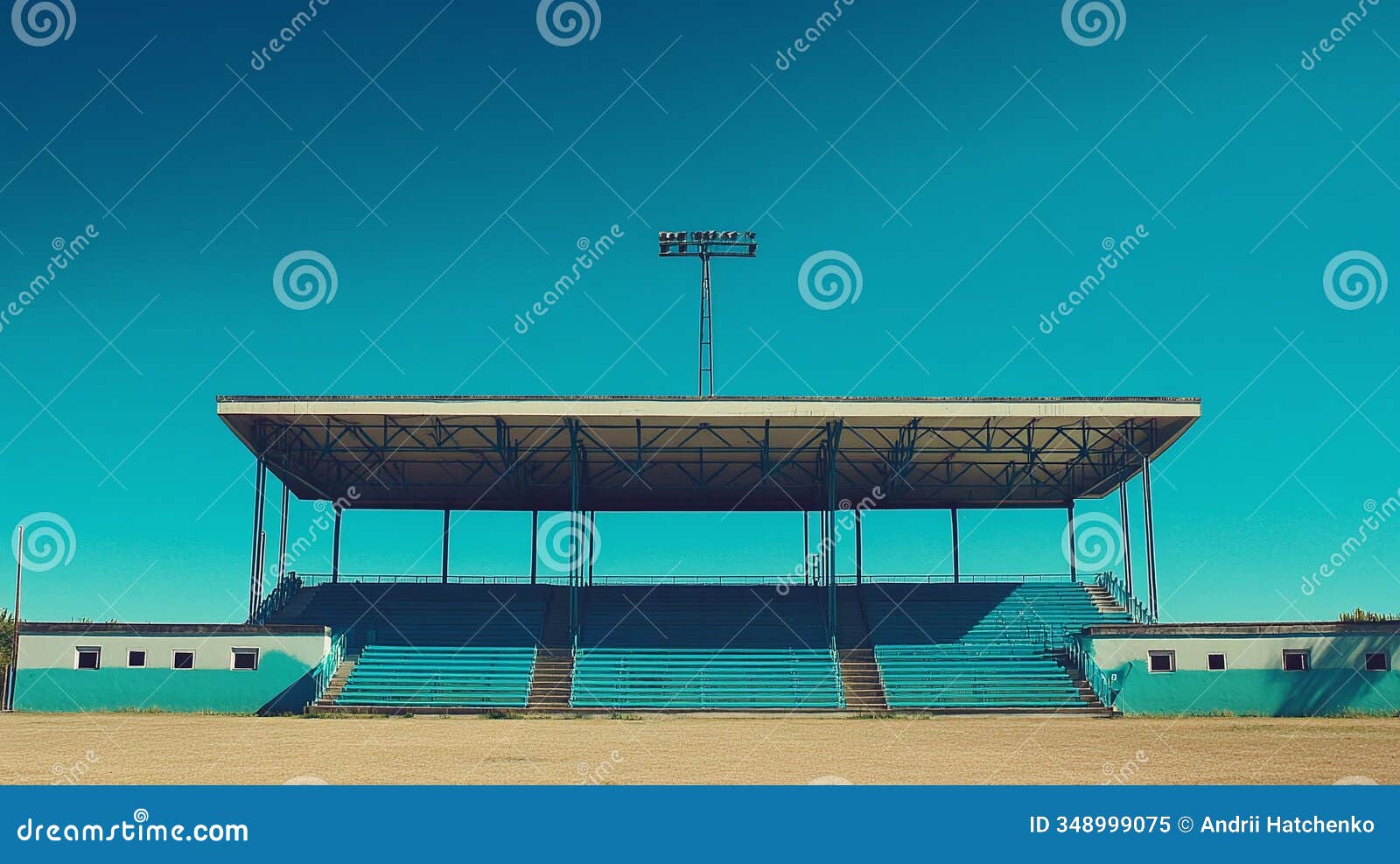 A Clean Minimalistic Empty Stadium with Sharp Architectural Lines ...