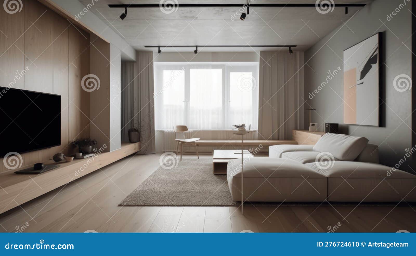 Clean and Minimalistic Interior Design. AI Generated Stock Illustration ...
