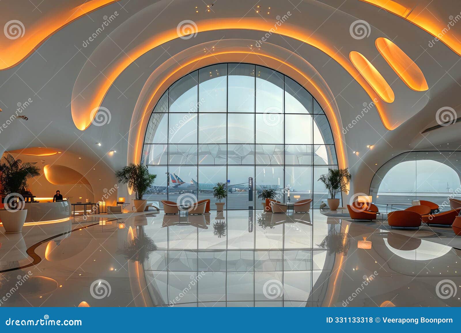 Clean Modern Airport Aesthetic, Streamlined Architecture Stock ...