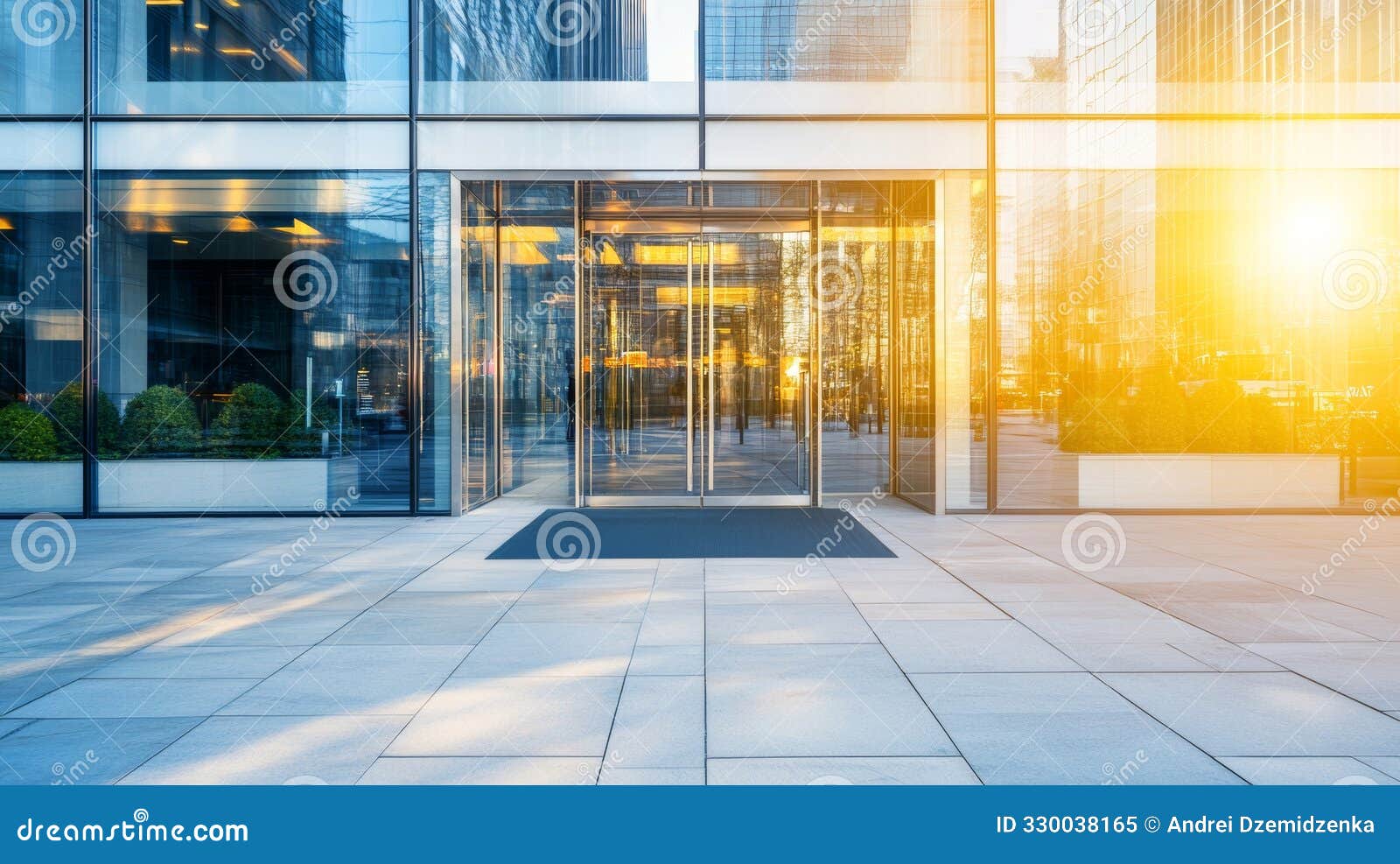 Clean and Modern Building Facade with a Blank Billboard and Glass ...
