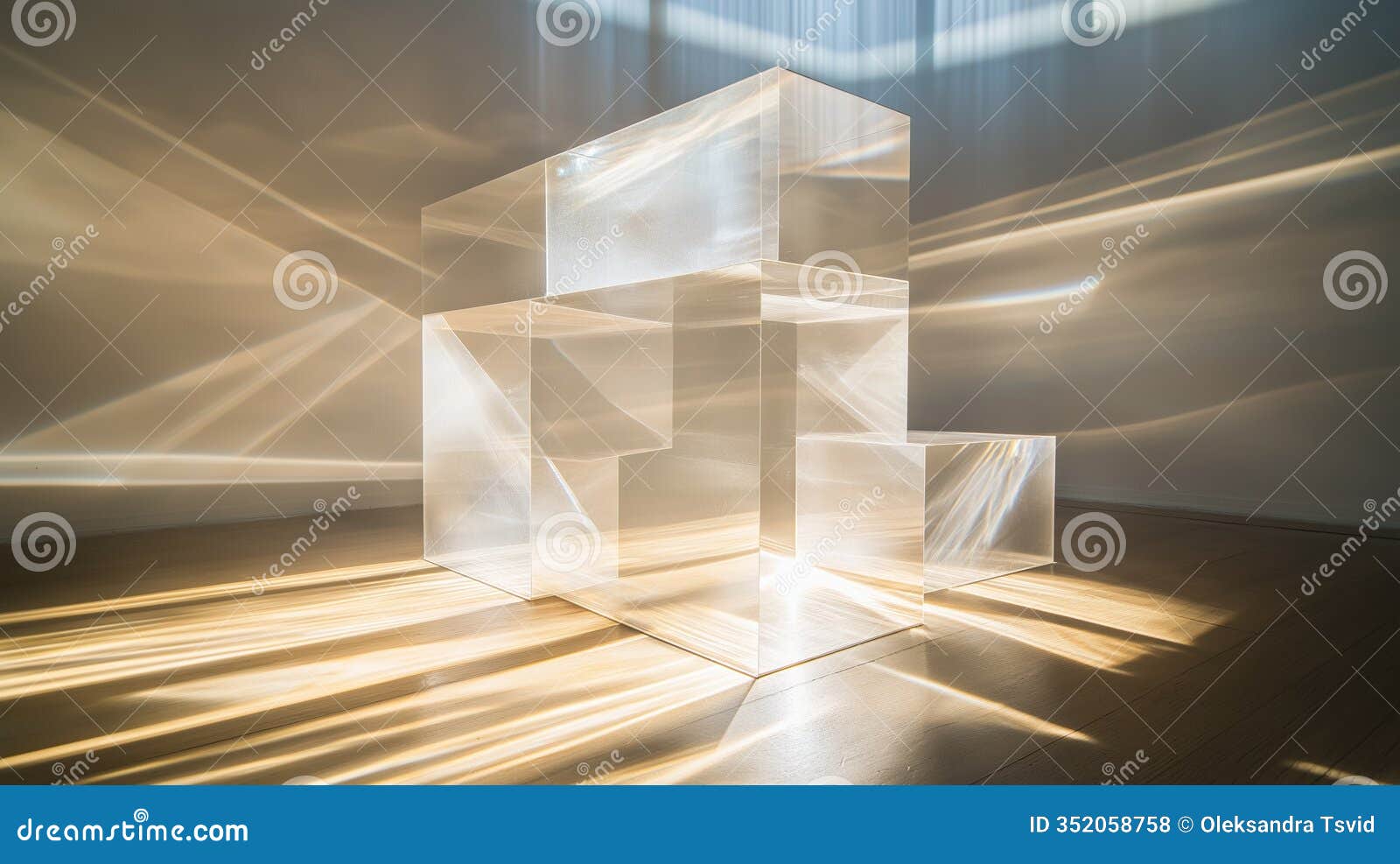 Clean, Modern Design with Intersecting Transparent Prisms Stock Photo ...
