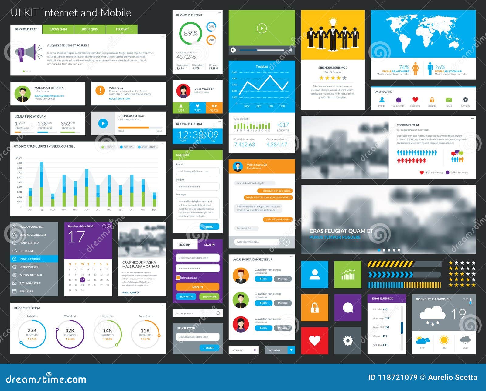 Clean & Modern Graphical User Interface Set. Stock Vector ...