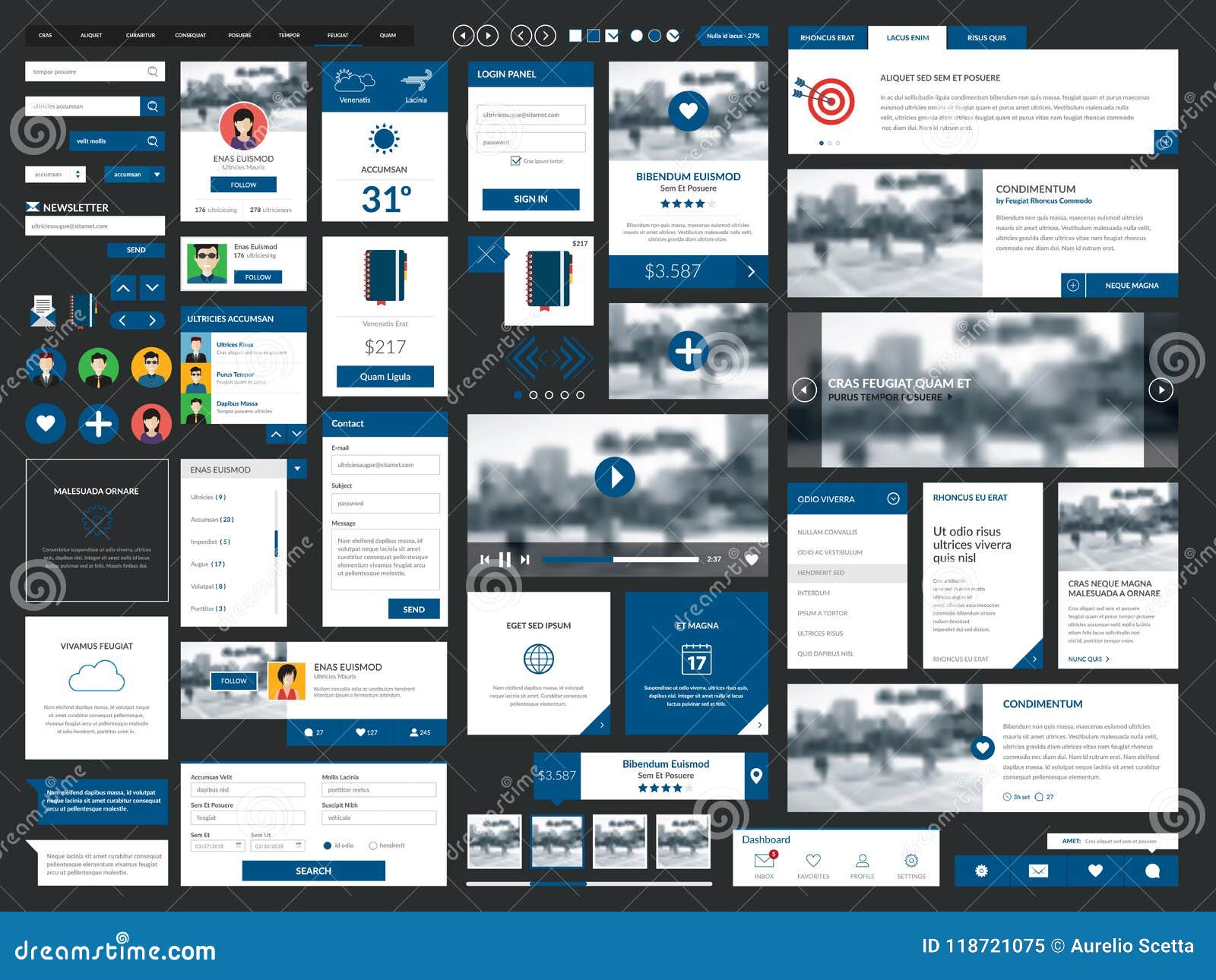 Clean & Modern Graphical User Interface Set. Stock Vector ...