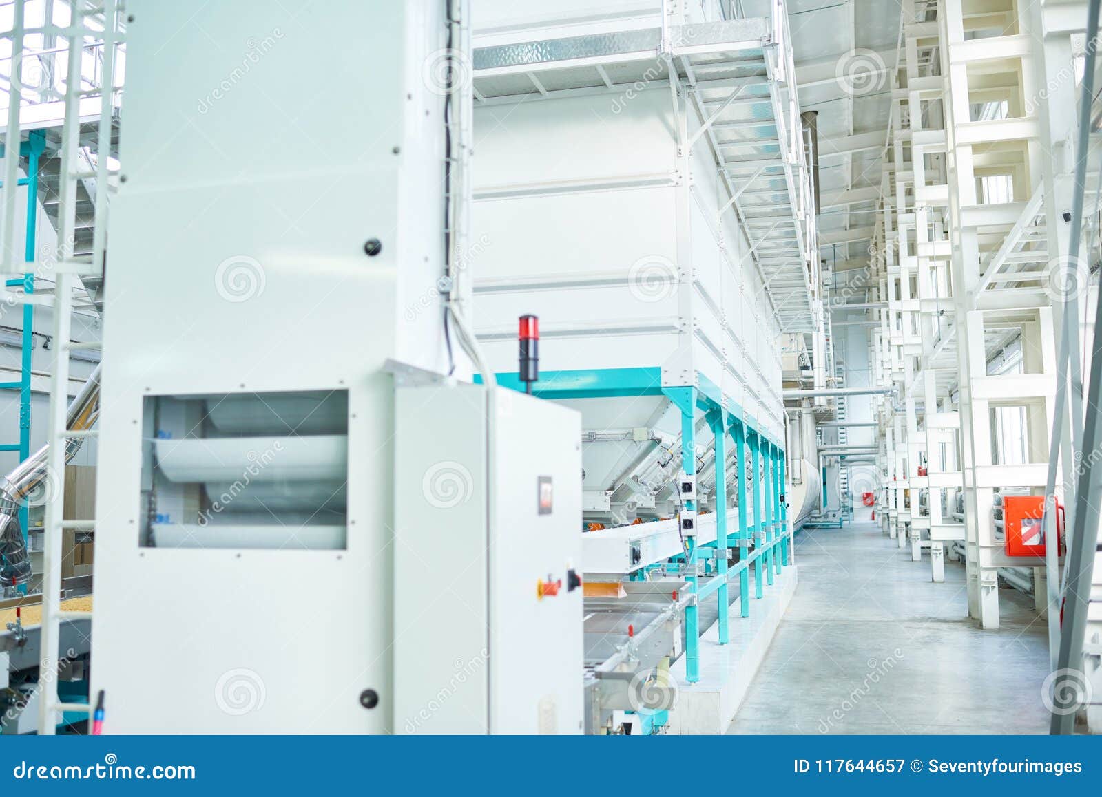 Clean Modern Hall of Factory Stock Image - Image of process, space ...