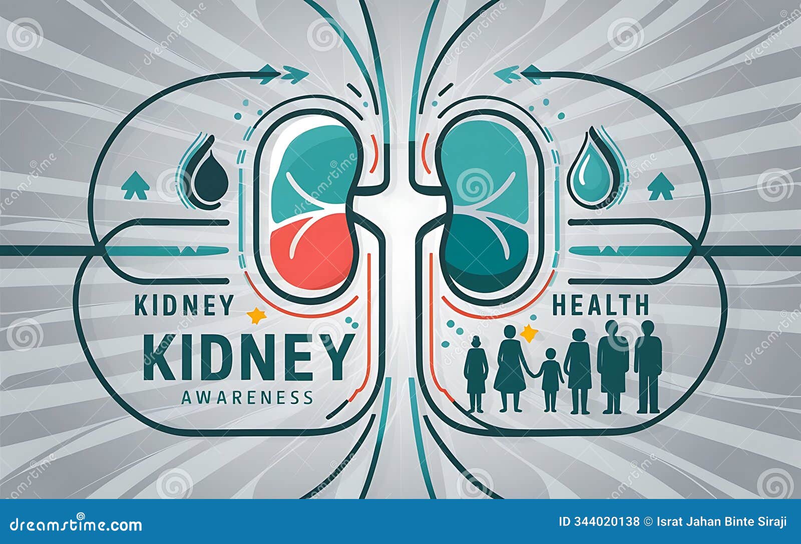 Clean and Modern Kidney Health Awareness Background Stock Illustration ...