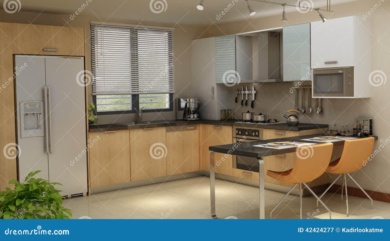 Clean Modern Kitchen stock image. Image of contemporary - 42424277