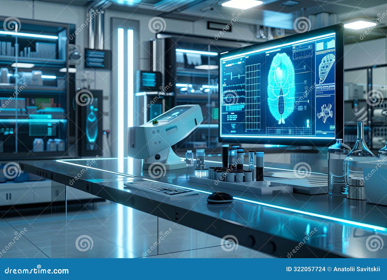 A Clean, Modern Medical Laboratory with Advanced Medical Equipment ...