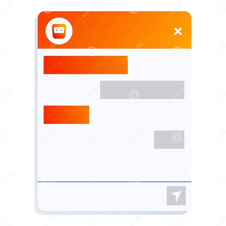 Blank Ui Mobile App Screen Showing Messaging Interface with Orange ...