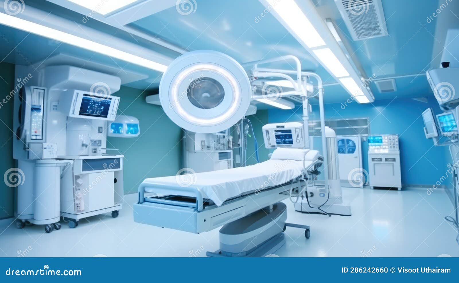 Clean Modern Operating Room in Hospital Stock Illustration ...