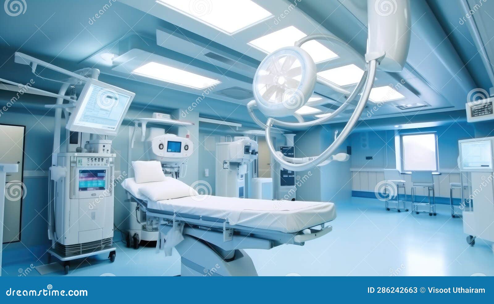 Clean Modern Operating Room in Hospital Stock Illustration ...