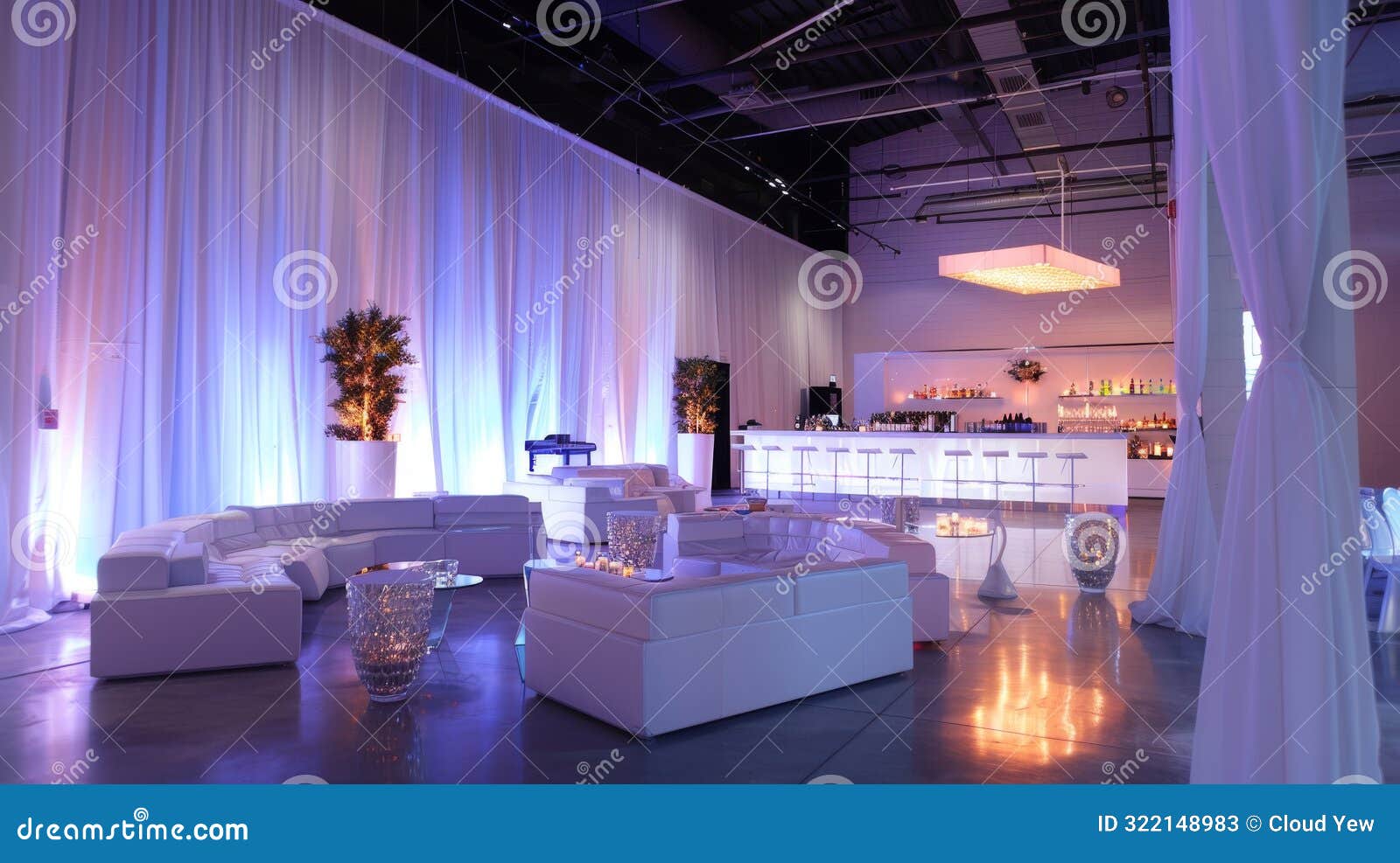 Clean and Modern Party Setup with Minimalist Decor Stock Illustration ...