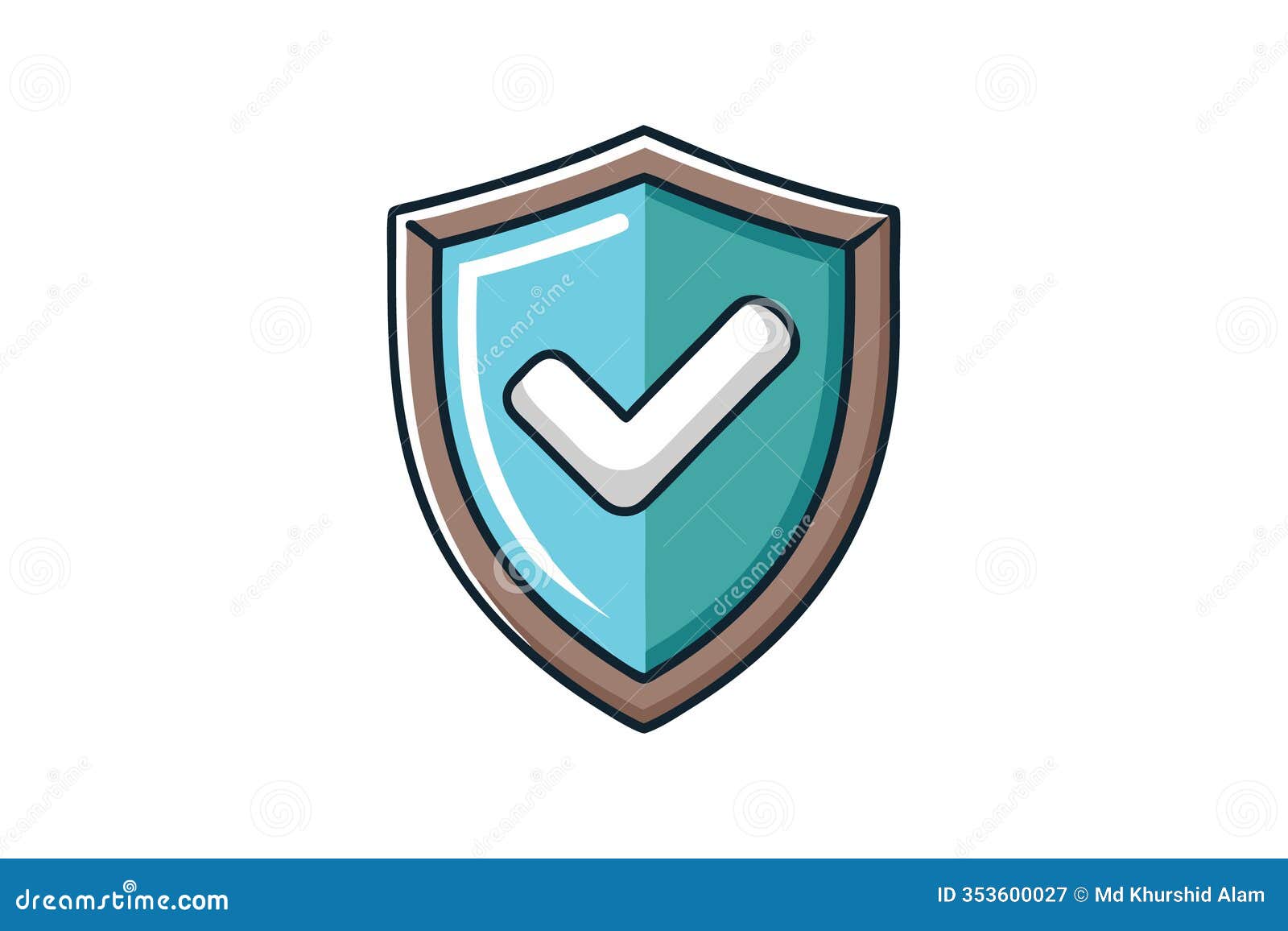 Clean and Modern Shield Icon with Checkmark, Ideal for Representing ...