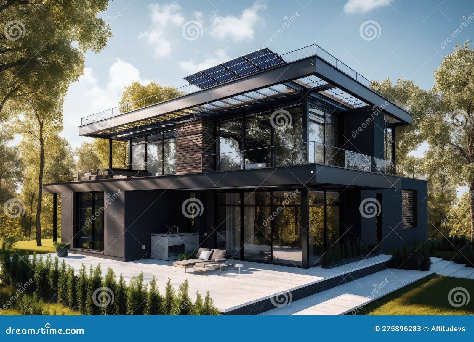 Clean and Modern Solar Panel Installation with Sleek Design Elements ...