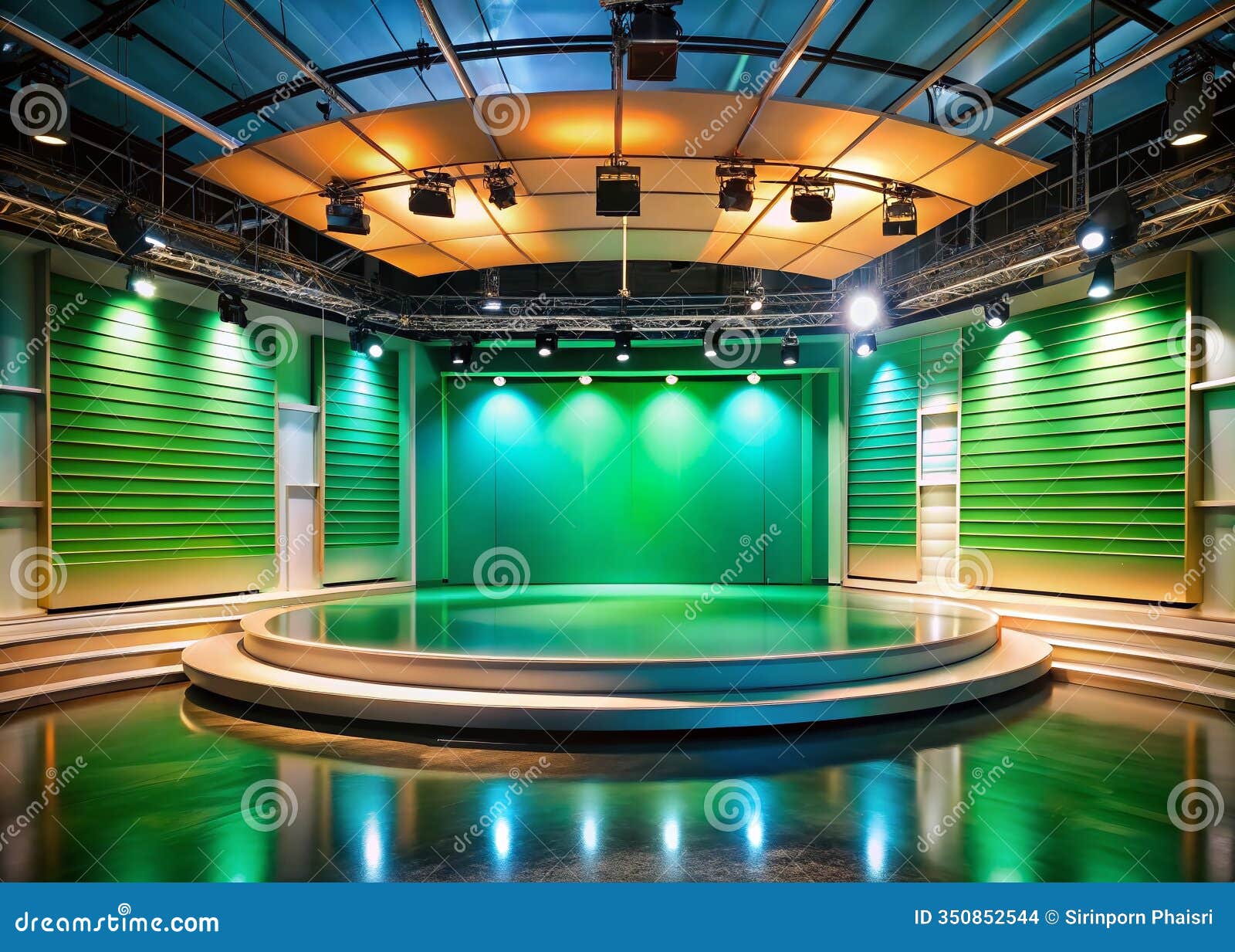 Clean and Modern Television Studio Backdrop for Broadcast Production a ...