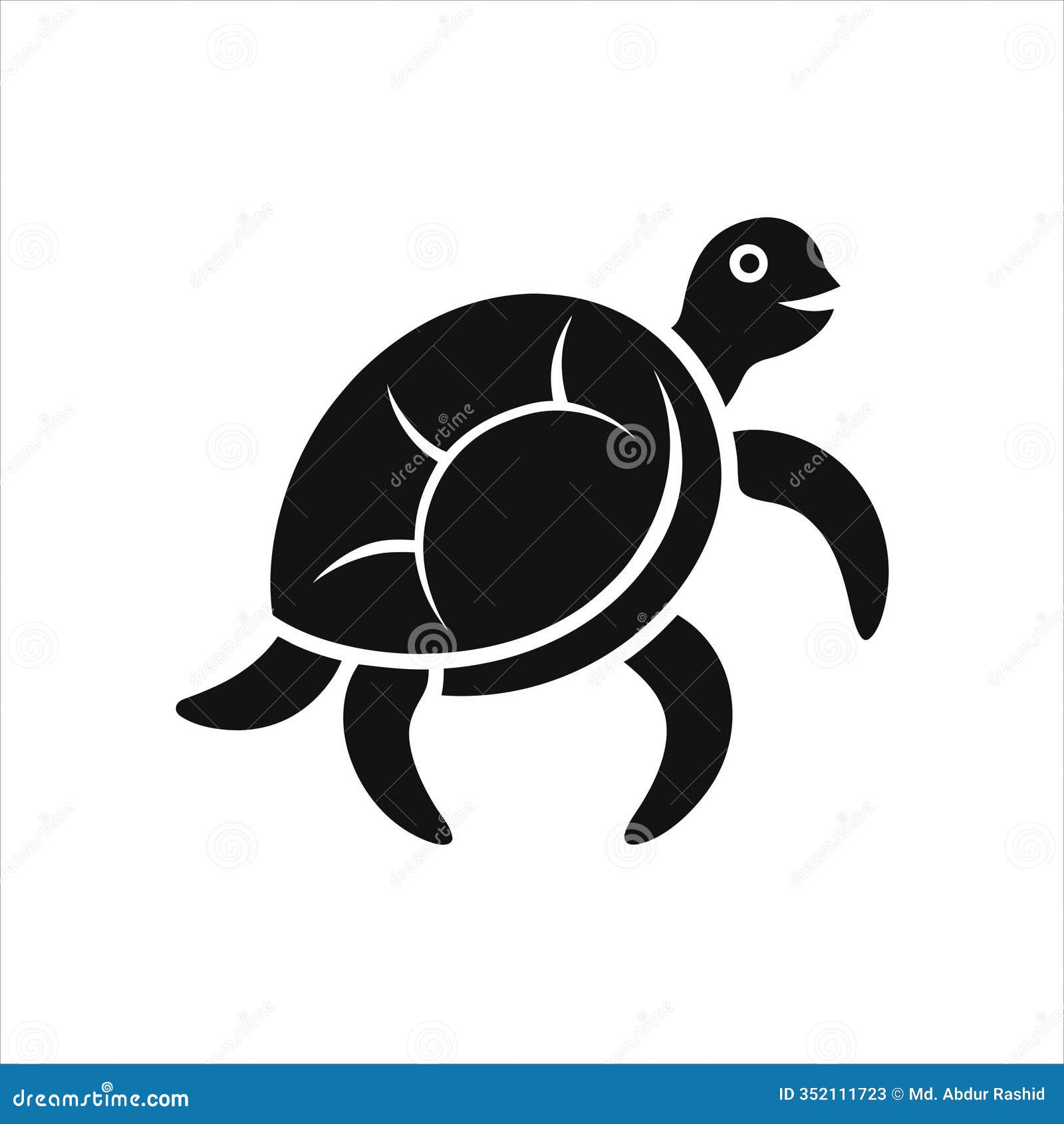 Simple Turtle Vector Icon for Logos and Designs Stock Illustration ...