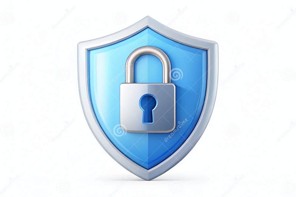 Simple Line Art Padlock and Shield Icon Vector Illustration for Web ...